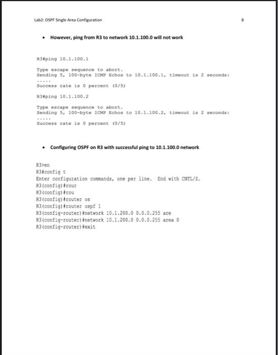 Solved Lab2: O5PF Single Area Configuration 1 - Selecting | Chegg.com