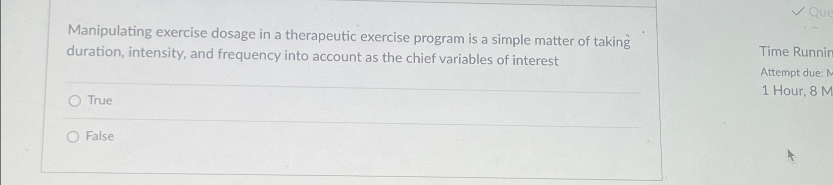Solved Manipulating exercise dosage in a therapeutic | Chegg.com