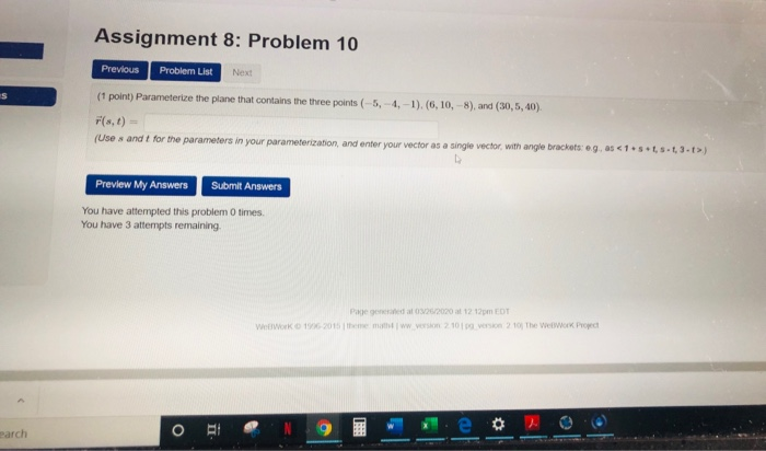 Solved Assignment 8 Problem 10 Previous Problem List Next 3838