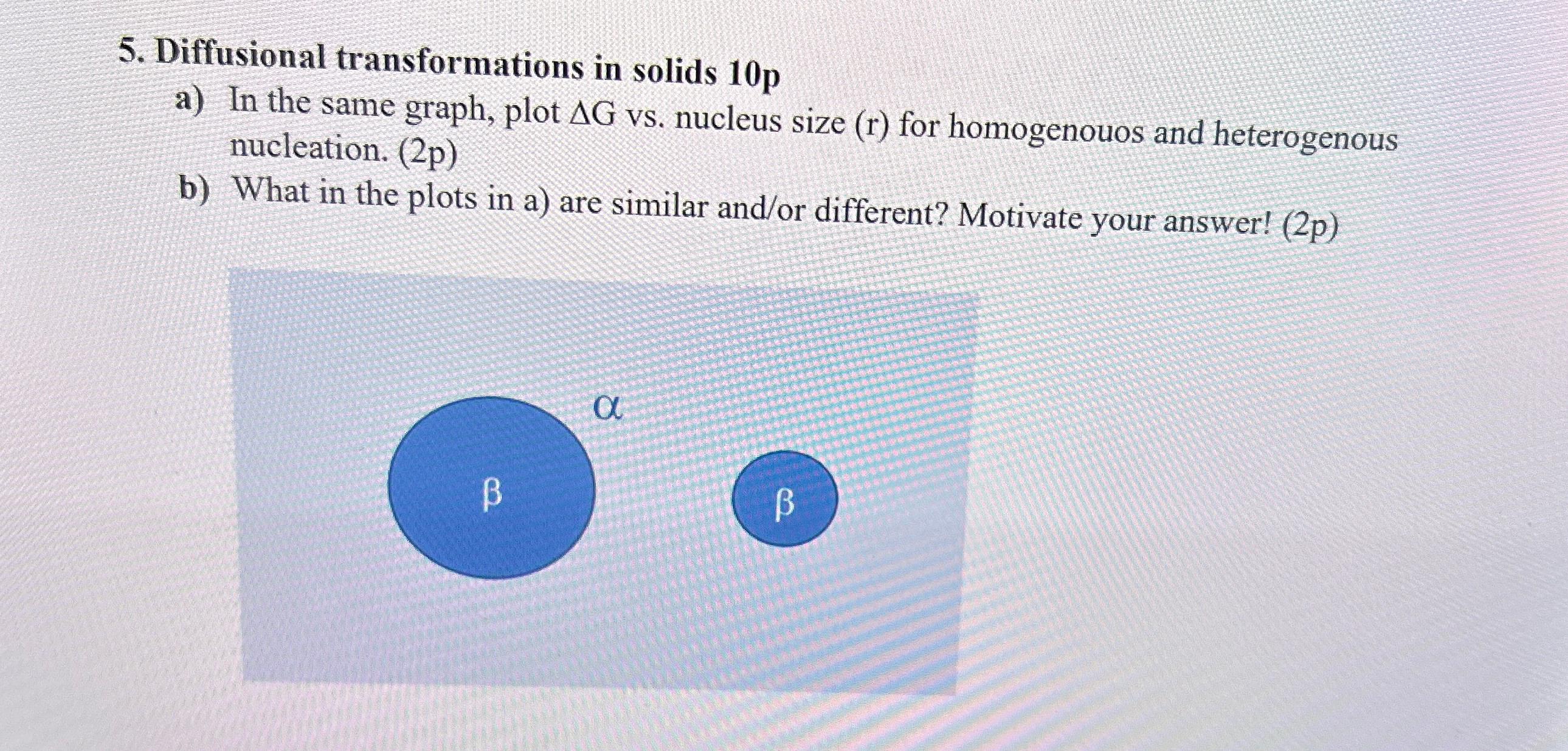 Solved Diffusional transformations in solids 10pa) ﻿In the | Chegg.com
