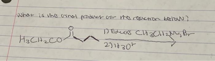 Solved what is the final prodnar cor the reaction below? | Chegg.com