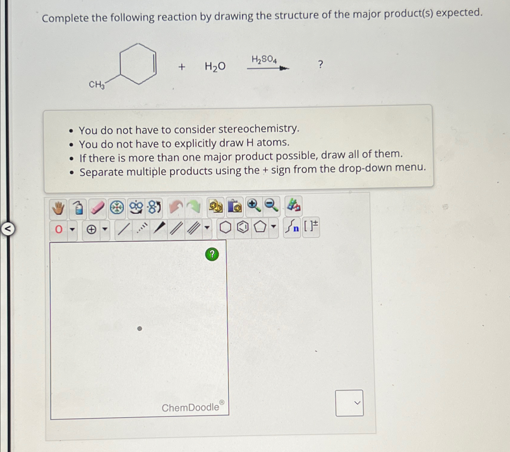 Solved Draw Structure Of The Major Product Expected