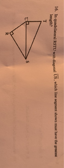 Solved 10. In quadrilateral RSTU with diagonal US, which | Chegg.com