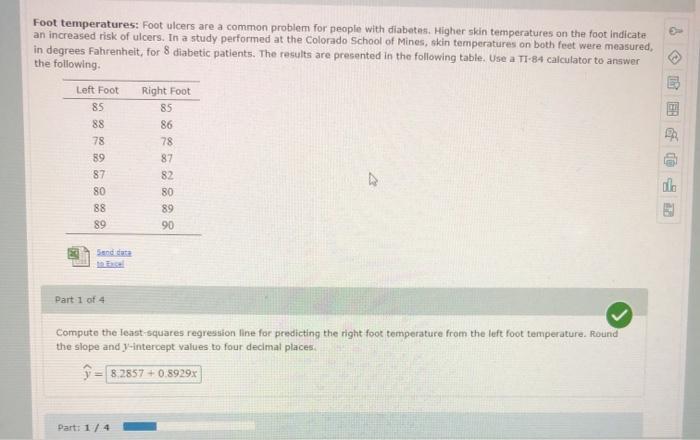 Solved Foot temperatures: Foot ulcers are a common problem | Chegg.com