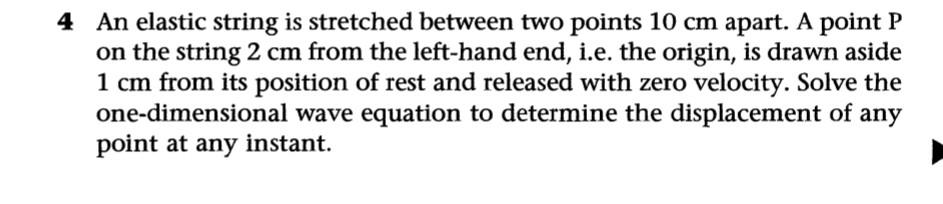 Solved 4 An elastic string is stretched between two points | Chegg.com