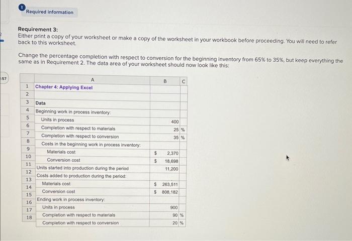 Solved Required information The Chapter 4 Form worksheet is | Chegg.com