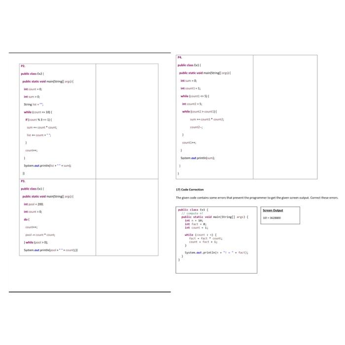 Solved t7 Code Corretion The gren code contains some eson | Chegg.com