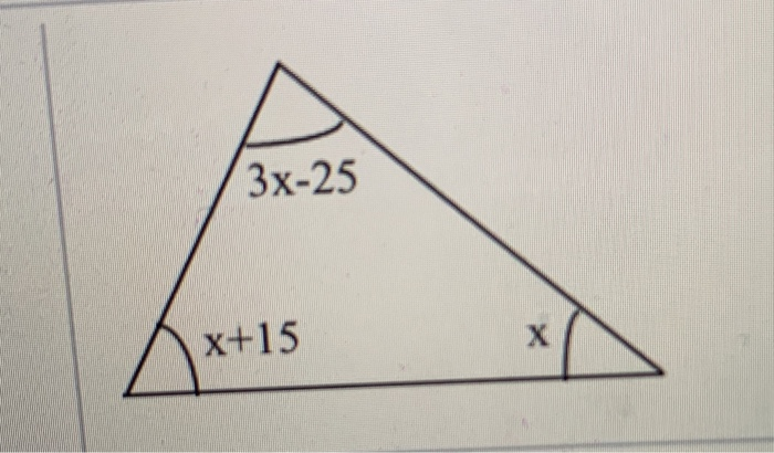Solved Find the measure of each angle in the triangle shown. | Chegg.com
