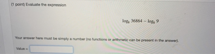 Solved (1 point) Rewrite the expression \displaystyle Vog | Chegg.com