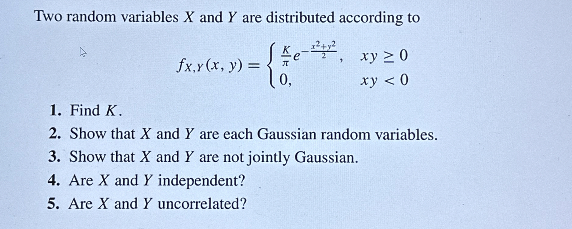 Solved Two random variables x ﻿and Y ﻿are distributed | Chegg.com