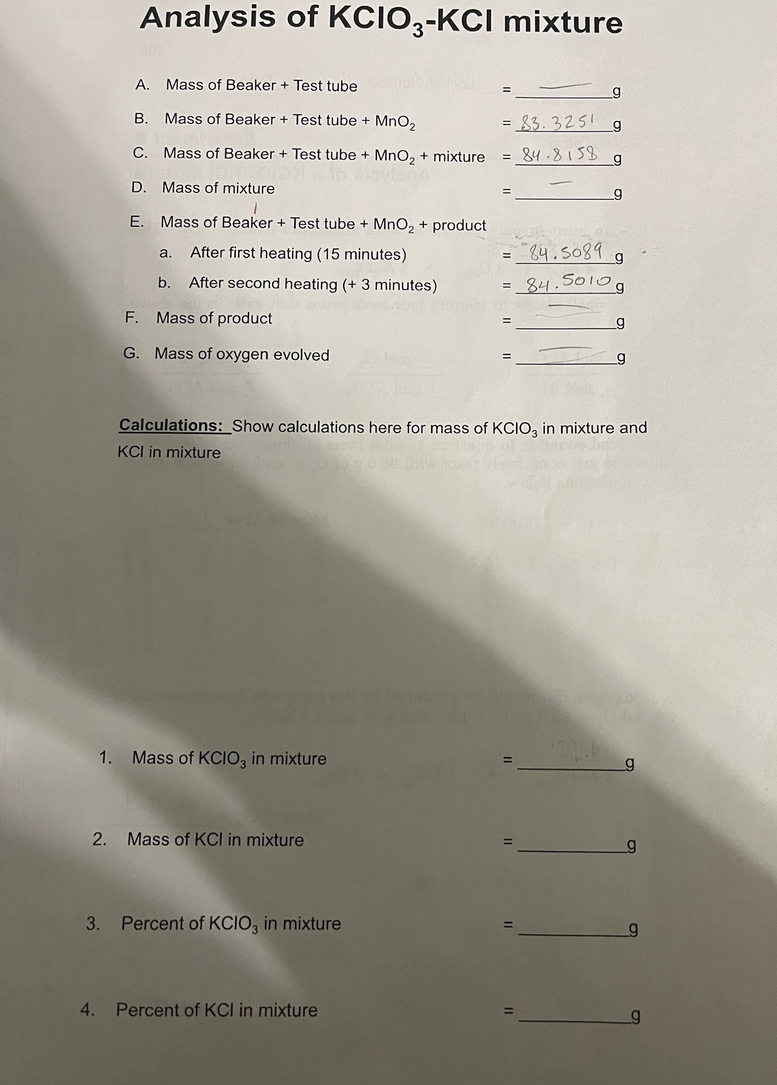 Solved \end{array}]Calculations: Show calculations here for | Chegg.com