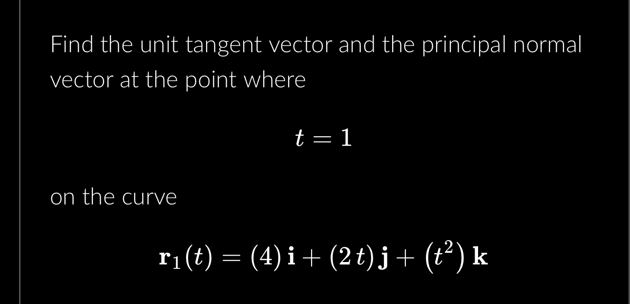 Solved Find the unit tangent vector and the principal | Chegg.com
