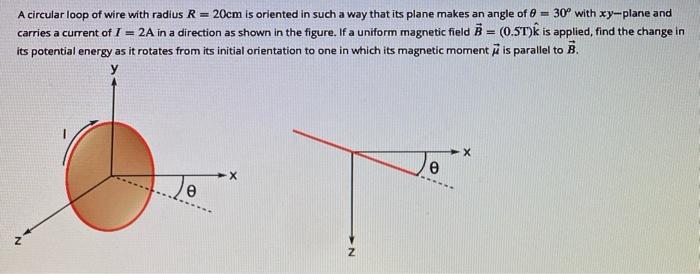 Solved A circular loop of wire with radius R = 20cm is | Chegg.com