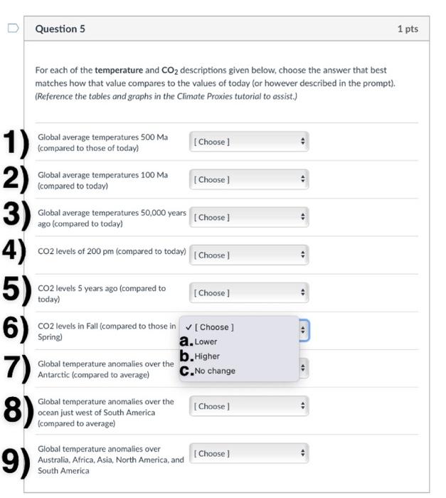 Solved answer ALL 9 PARTS of the question (answer options | Chegg.com