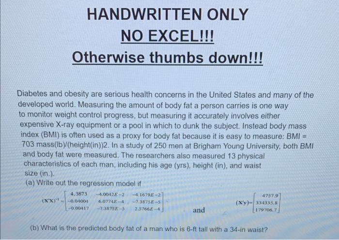 Solved HANDWRITTEN ONLY NO EXCEL!!! Otherwise thumbs down!!! | Chegg.com