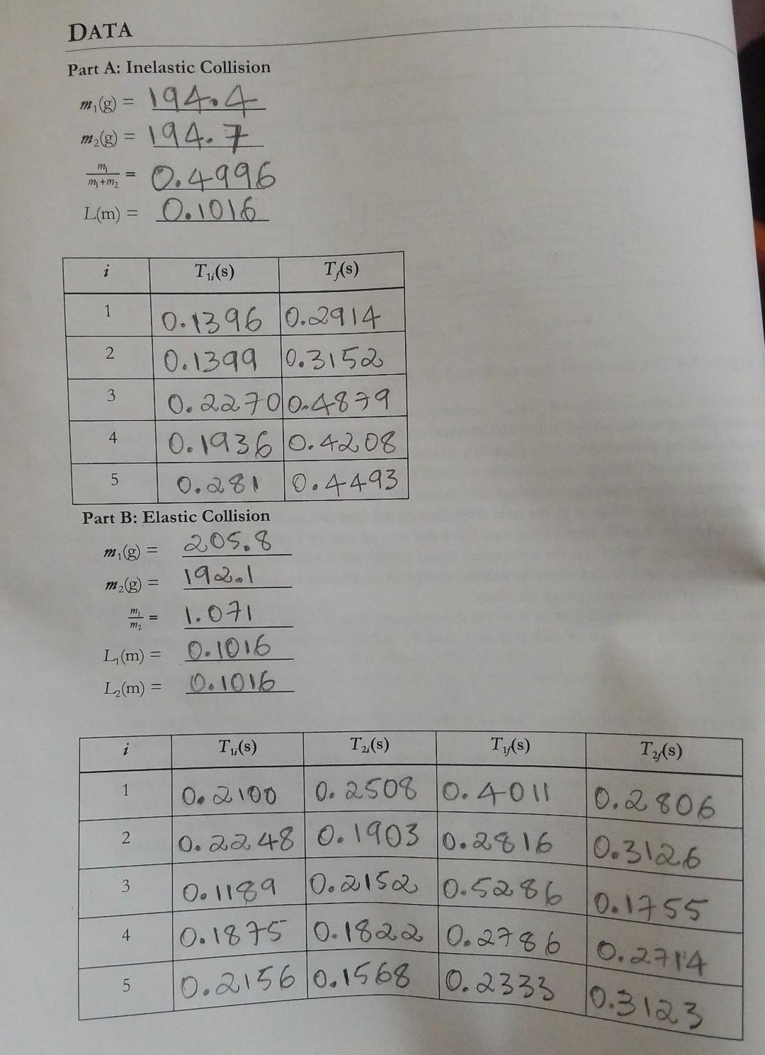 Solved = In an inelastic collision, two objects stick | Chegg.com