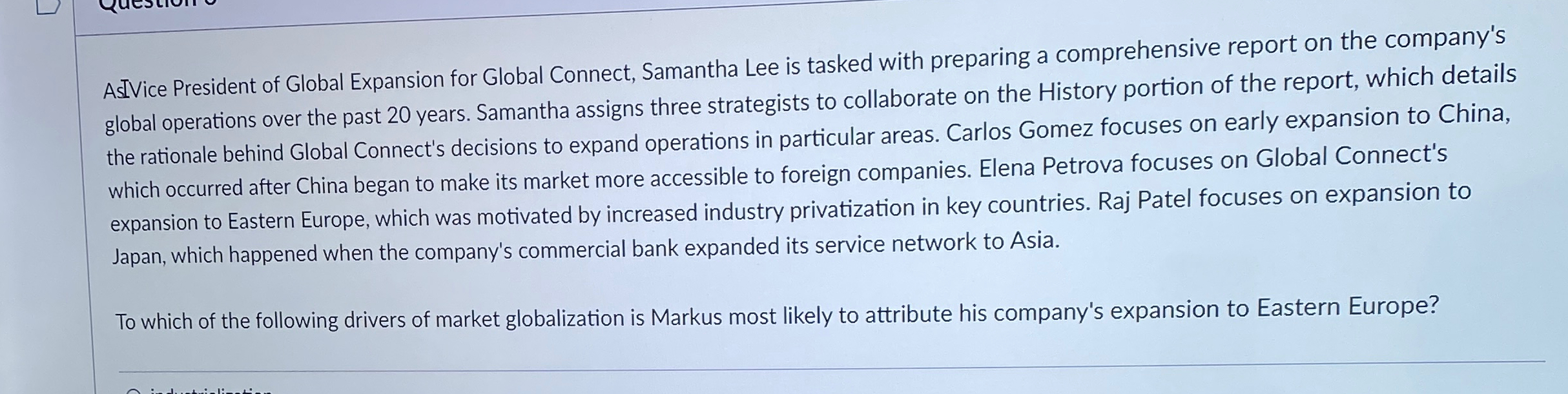 Solved AIVice President of Global Expansion for Global | Chegg.com