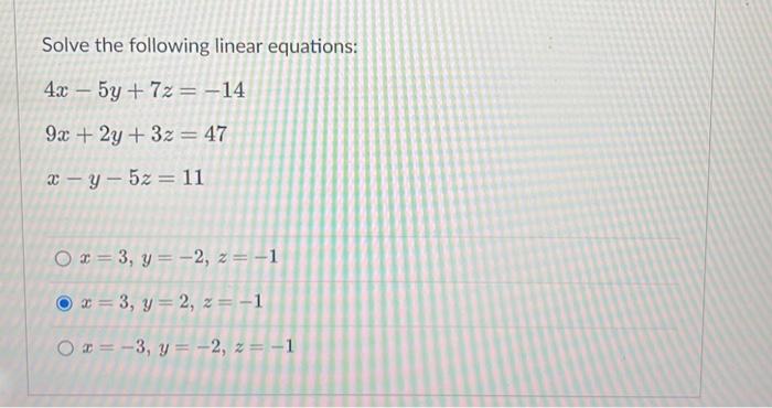 Solved Solve the following linear equations: | Chegg.com