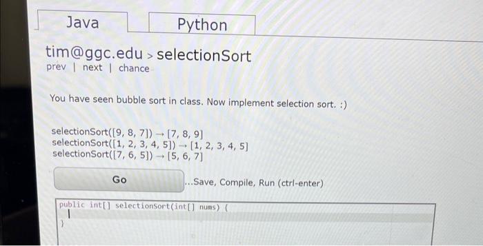 Solved tim@ggc.edu > getNumberOfDigits prev | next | chance | Chegg.com