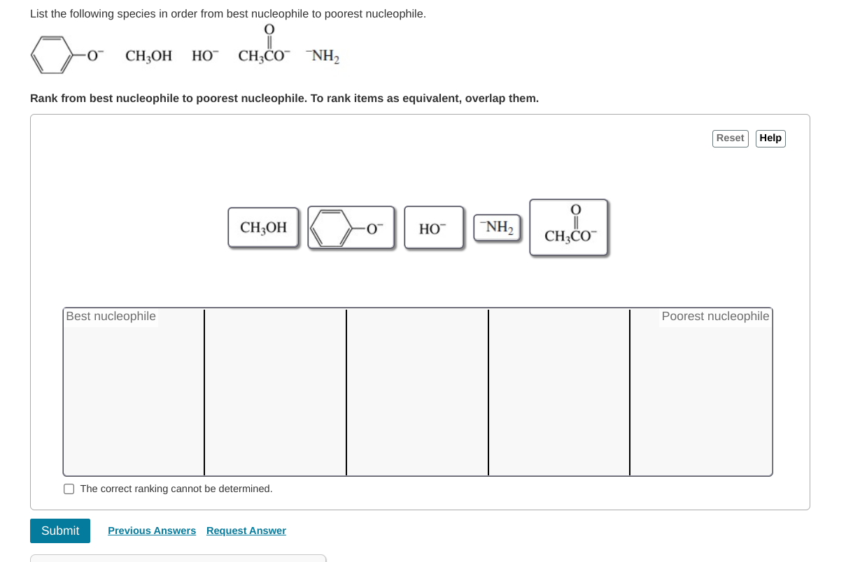 List the following species in order from best | Chegg.com