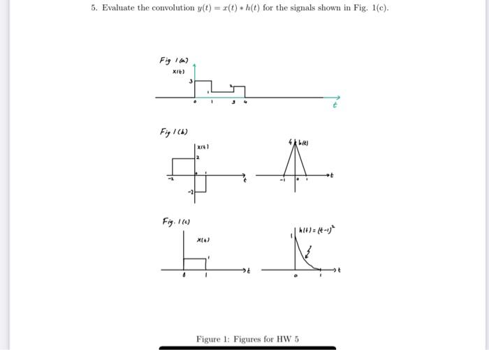 Solved 5. Evaluate the convolution y(t)=x(t)∗h(t) for the | Chegg.com