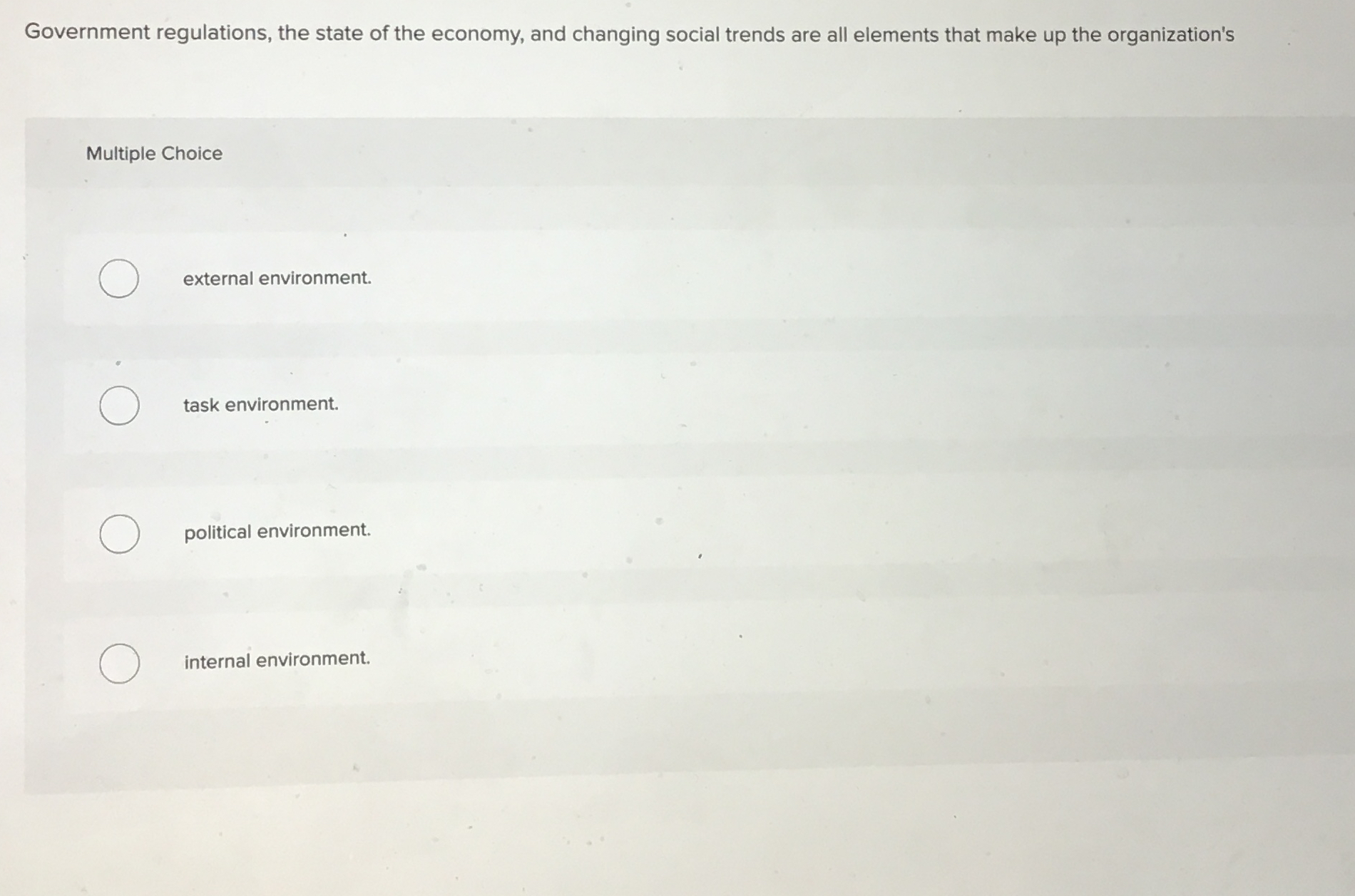 Solved Government regulations, the state of the economy, and | Chegg.com