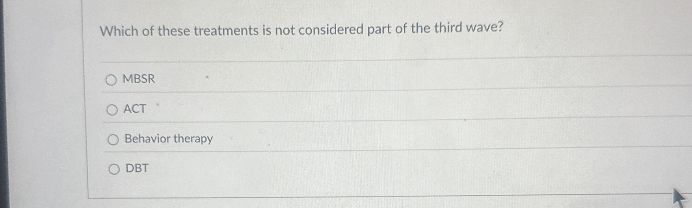 Solved Which of these treatments is not considered part of | Chegg.com