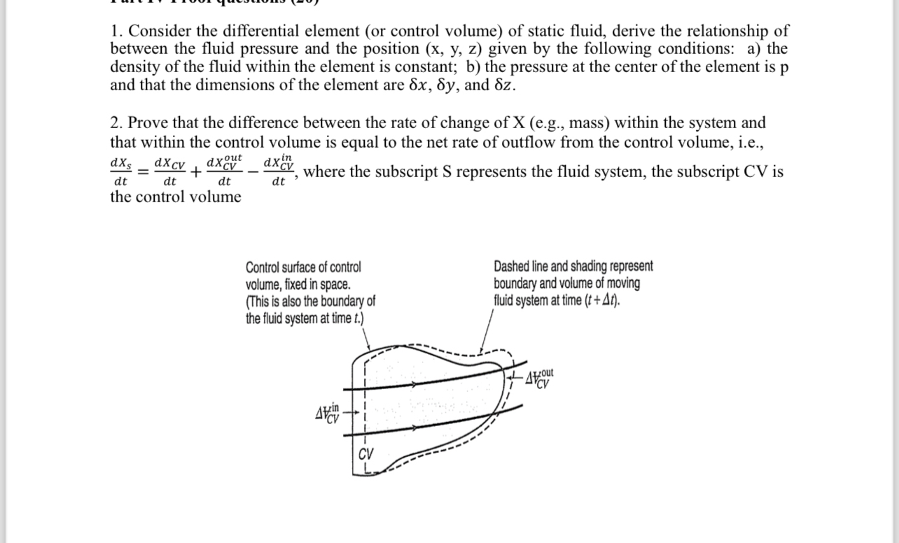Solved Consider the differential element (or control volume) | Chegg.com