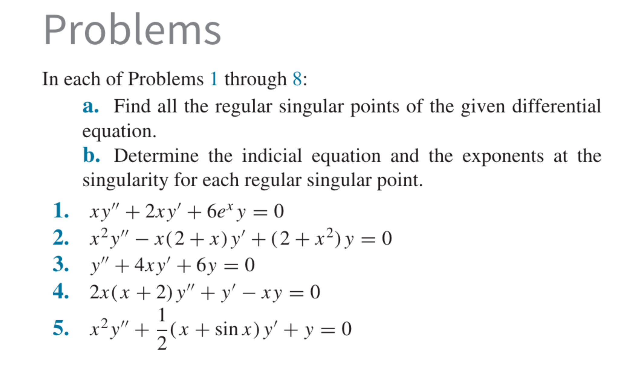 Solved ProblemsIn each of Problems 1 ﻿through 8:a. ﻿Find all | Chegg.com