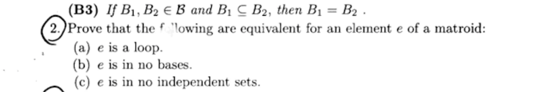 Solved (B3) ﻿If B1,B2inB and B1subeB2, ﻿then B1=B2.Prove | Chegg.com