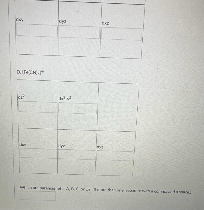 Provide The D Electron Configuration Crystal Field