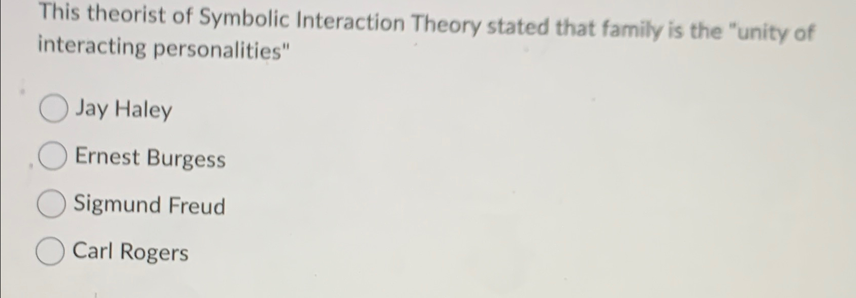 Solved This theorist of Symbolic Interaction Theory stated | Chegg.com