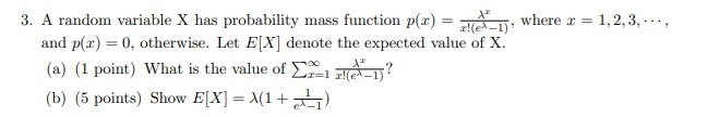 Solved 3. A random variable X has probability mass function | Chegg.com