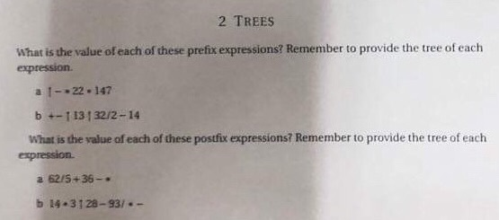 Solved 2 TREES What is the value of each of these prefix | Chegg.com