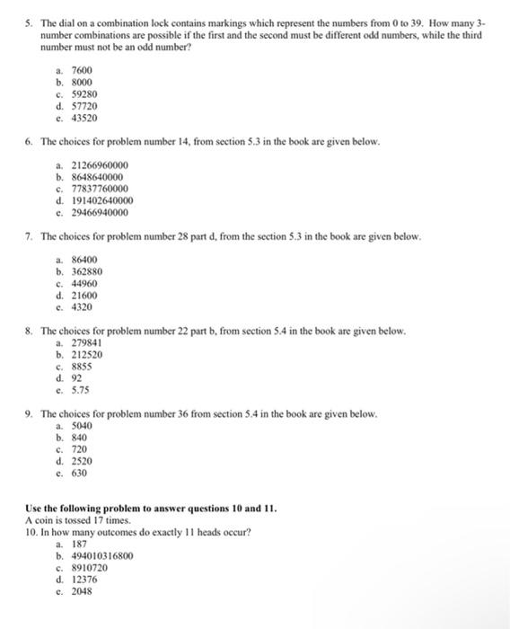 Solved 1. Martha has 4 different colored pens in her bag. | Chegg.com