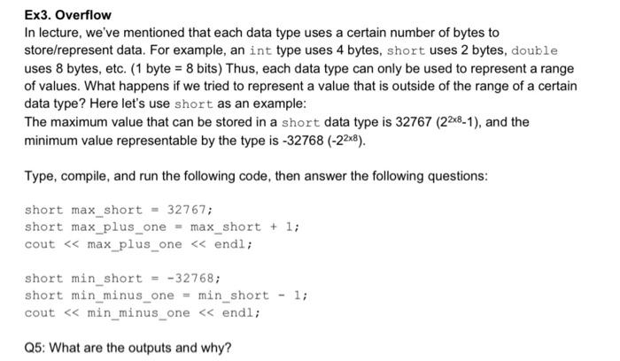 Solved (5 pts in total) Part 3 - Data Types Data types in | Chegg.com