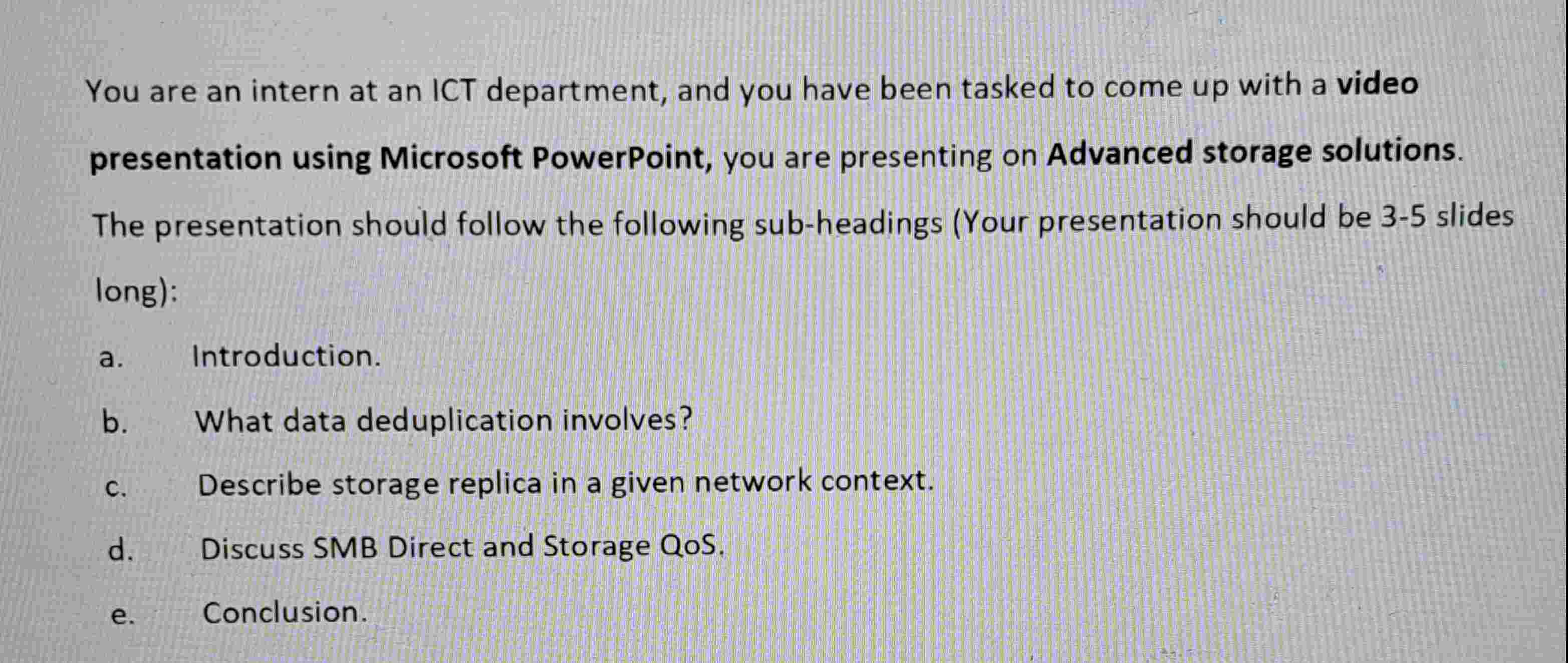 Solved Computer Networking about Advanced Storage | Chegg.com