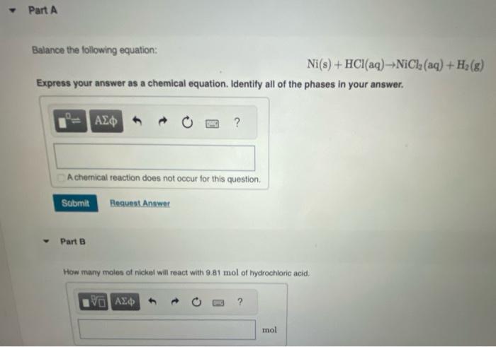 Solved Balance the following equation: | Chegg.com