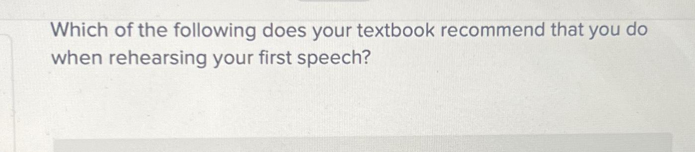 Solved Which of the following does your textbook recommend | Chegg.com