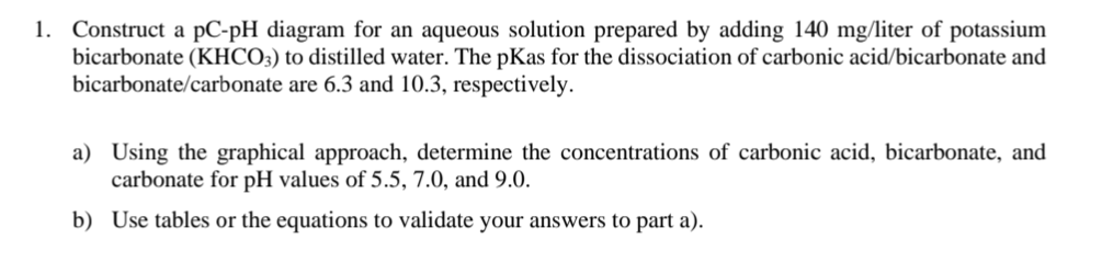 Solved Construct a pC-pH ﻿diagram for an aqueous solution | Chegg.com