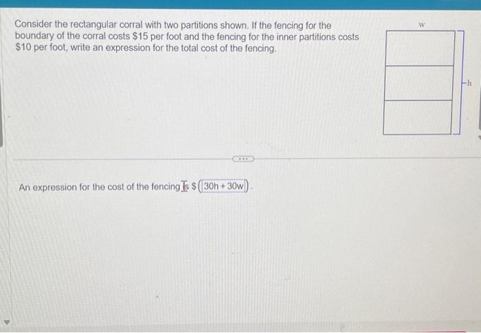 Solved Consider the rectangular corral with two partitions | Chegg.com