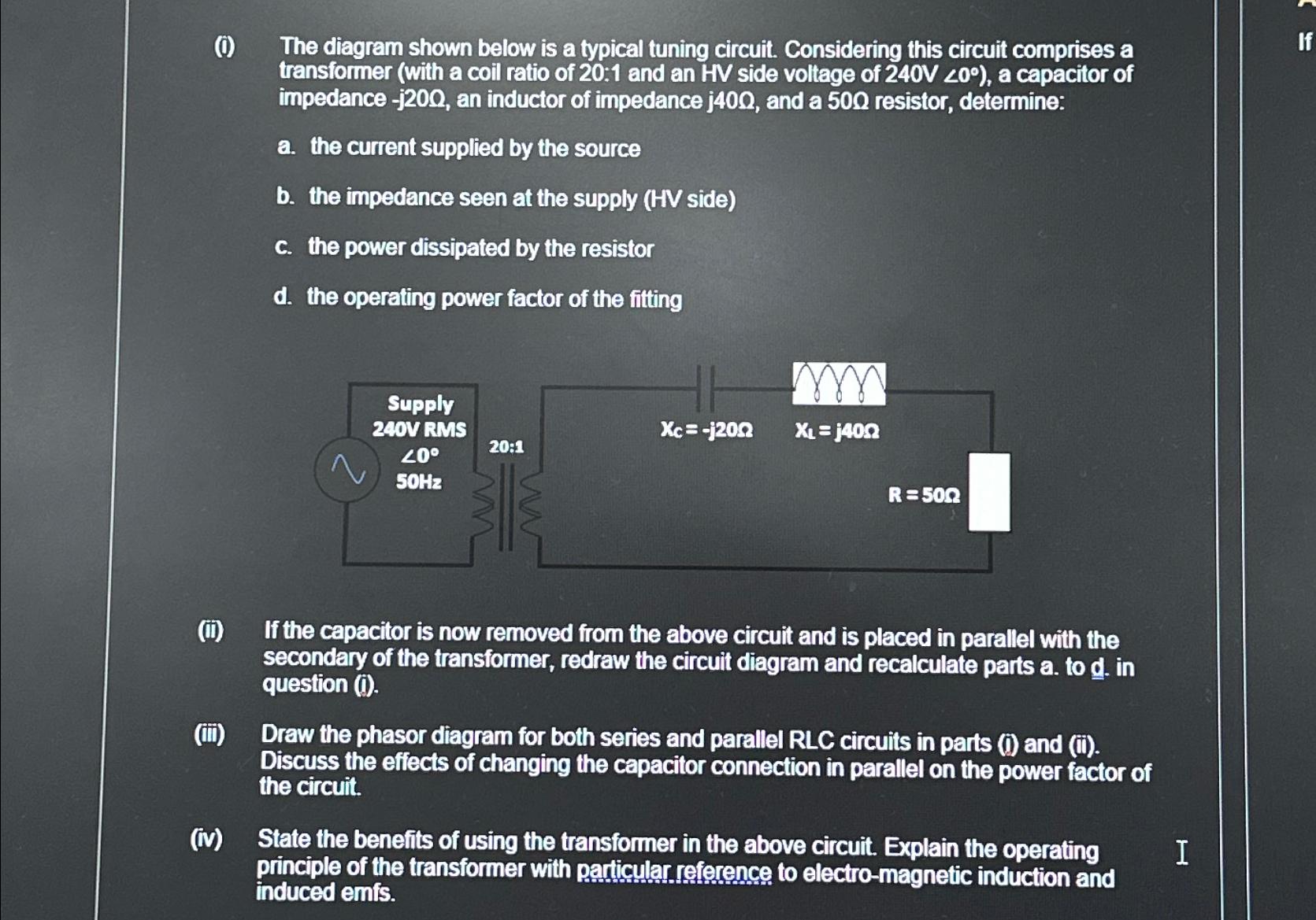 Solved (0) ﻿The diagram shown below is a typical tuning | Chegg.com