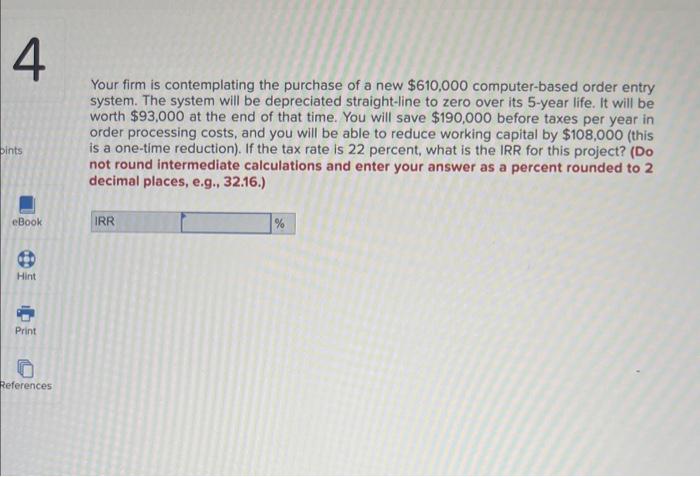 [Solved]: Your firm is contemplating the purchase of a new
