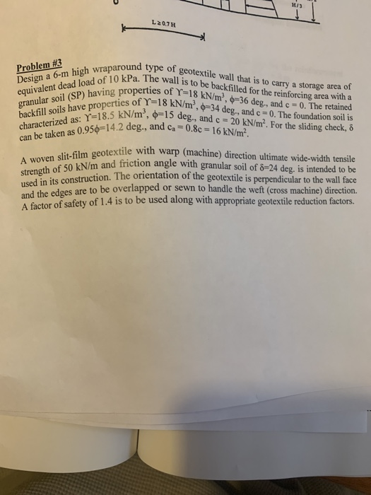 Solved L207H Problem #3 Design a 6-m high wraparound | Chegg.com