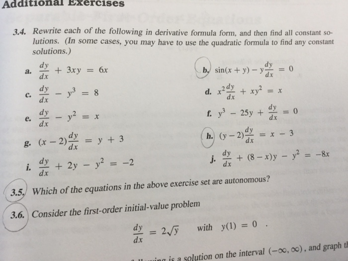 Solved Additional Exercises a. 3.4. Rewrite each of the | Chegg.com