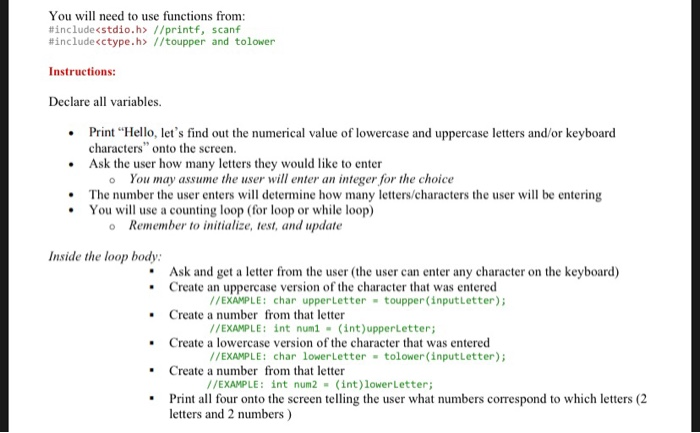 Solved You will need to use functions from: #include | Chegg.com