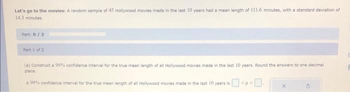 Solved Let's go to the movies: A random sample of 45 | Chegg.com