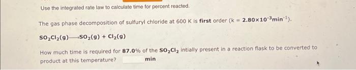 Solved Use the integrated rate law to calculate reactant | Chegg.com