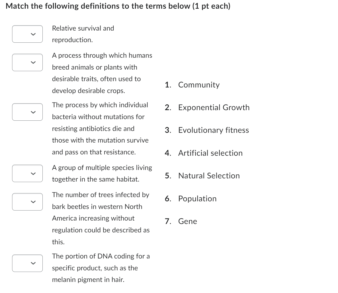 Solved Match the following definitions to the terms below (1 | Chegg.com