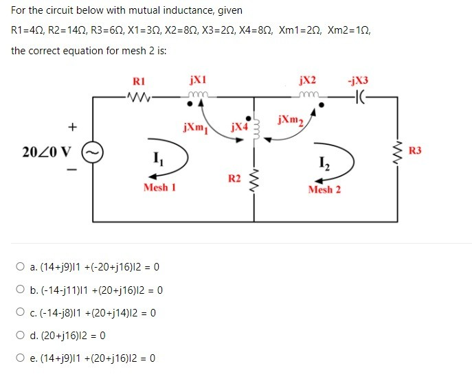 Solved For the circuit below with mutual inductance, given | Chegg.com